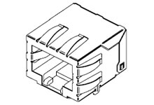 Modular Jack, Right-Angle, LCP, Surface Mount, Shielded, 8/8, 1.27µm Gold Plating, with Location Tabs