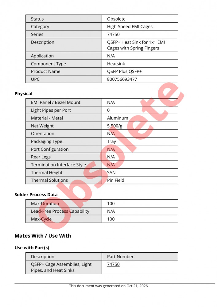 747500300 product document image, page 2
