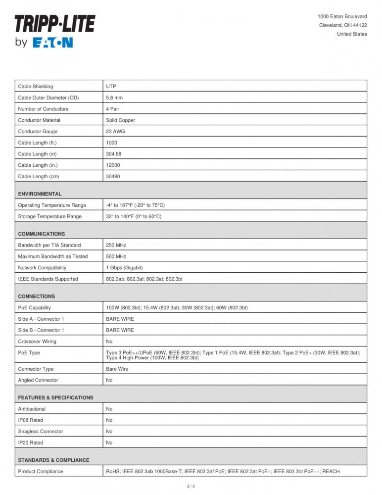 EATON N224-01K-WH-LP5 technical document page 2