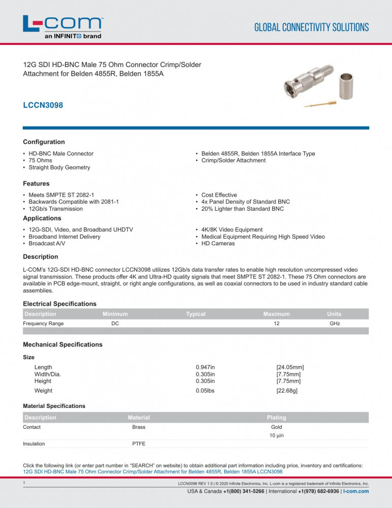 LCCN3098 technical document page 1
