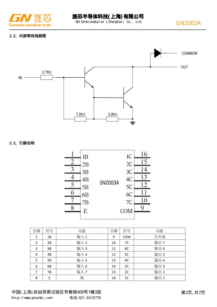 GN2003A datasheet page 2