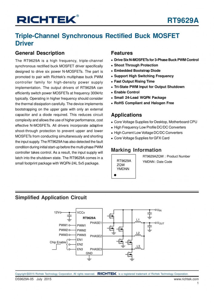 RT9629A datasheet page 1