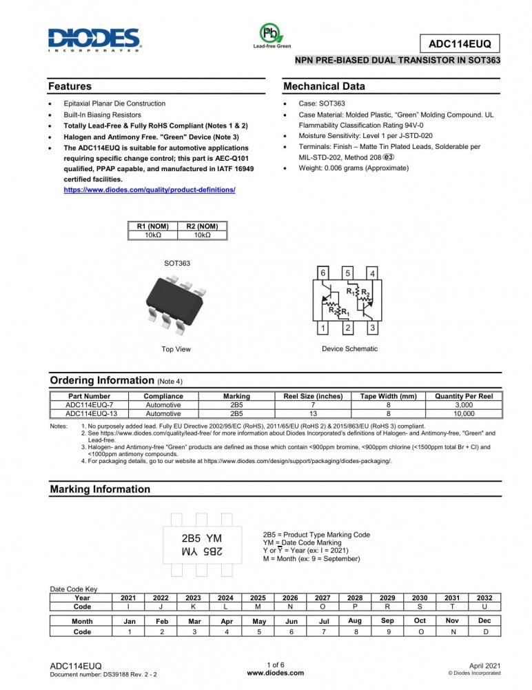 ADC114EUQ-7 datasheet page 1