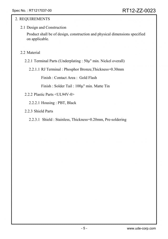 RT12-ZZ-0023 specification page 6