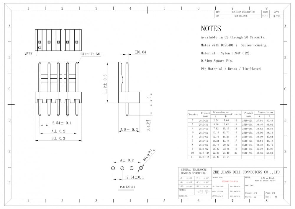 DLL 2510-T technical drawing page 2