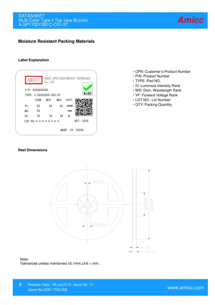 A-SP1702Y3B1C-C01-3T datasheet page 9