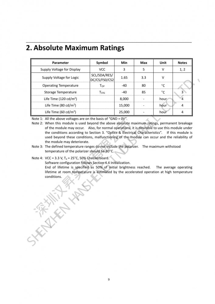 HS154L01WZ01 datasheet page 9