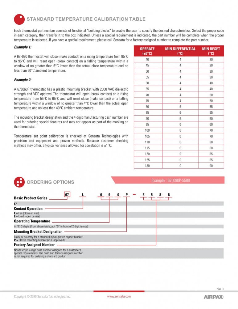 Sensata 6700 series datasheet page 4