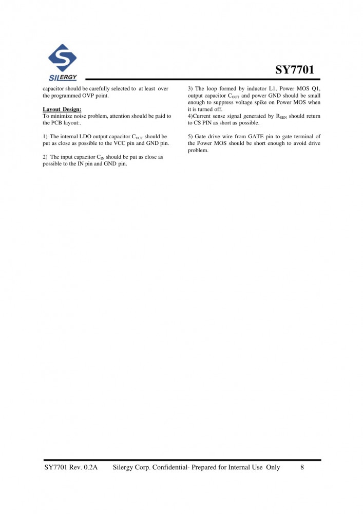SY7701FHC datasheet page 8