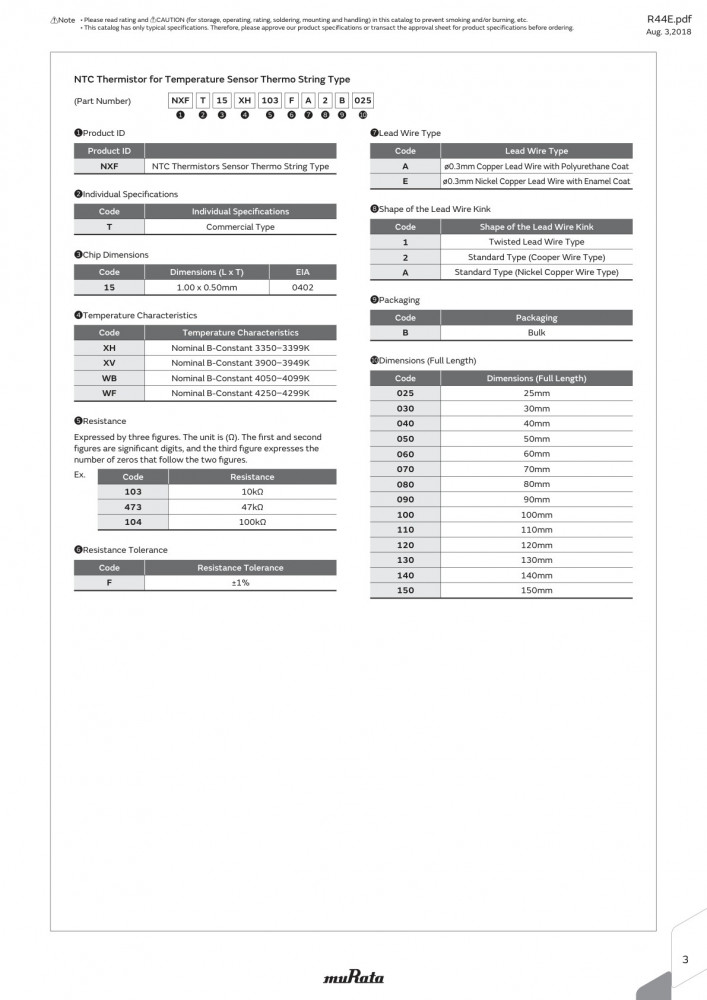 Murata NTC thermistor catalog page 5