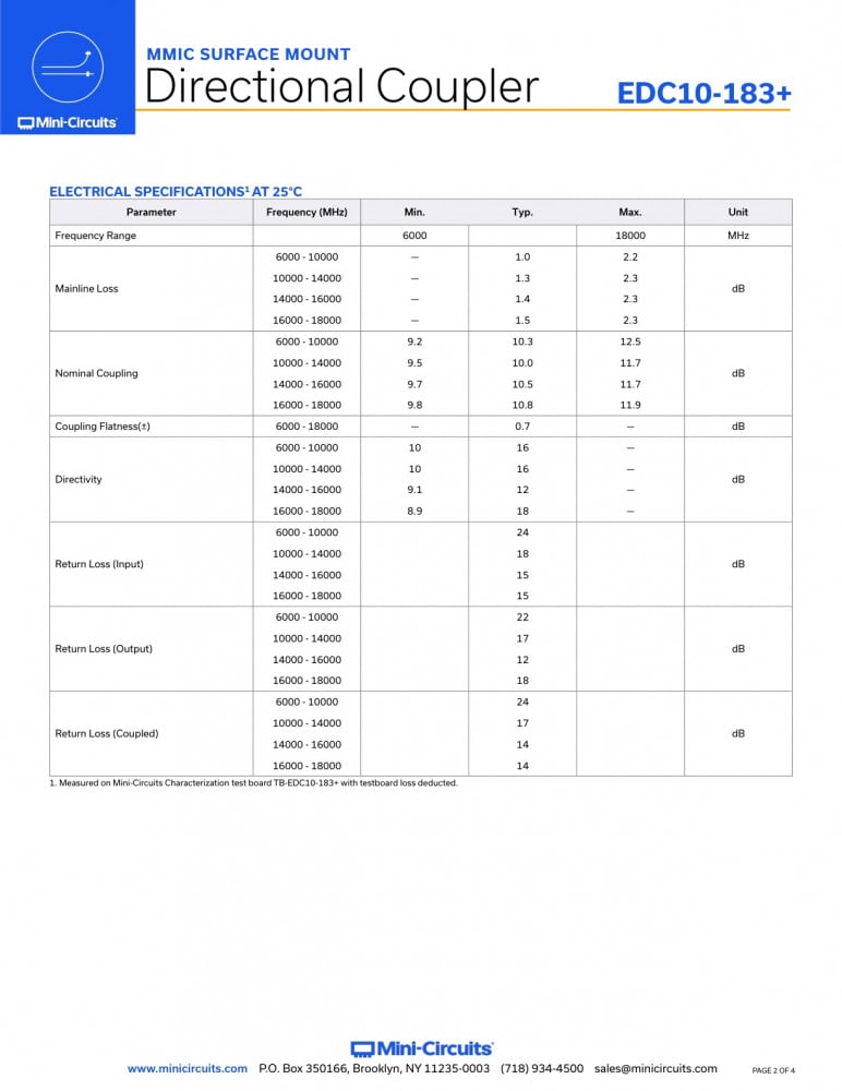 EDC10-183+ datasheet page 2