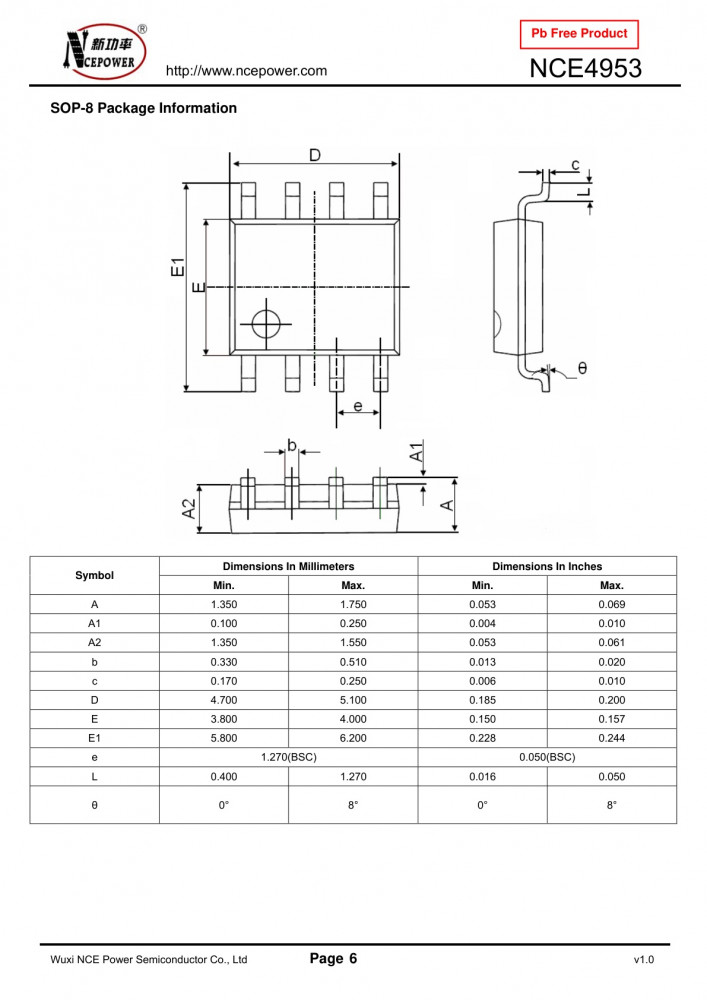 NCE4953 datasheet page 6