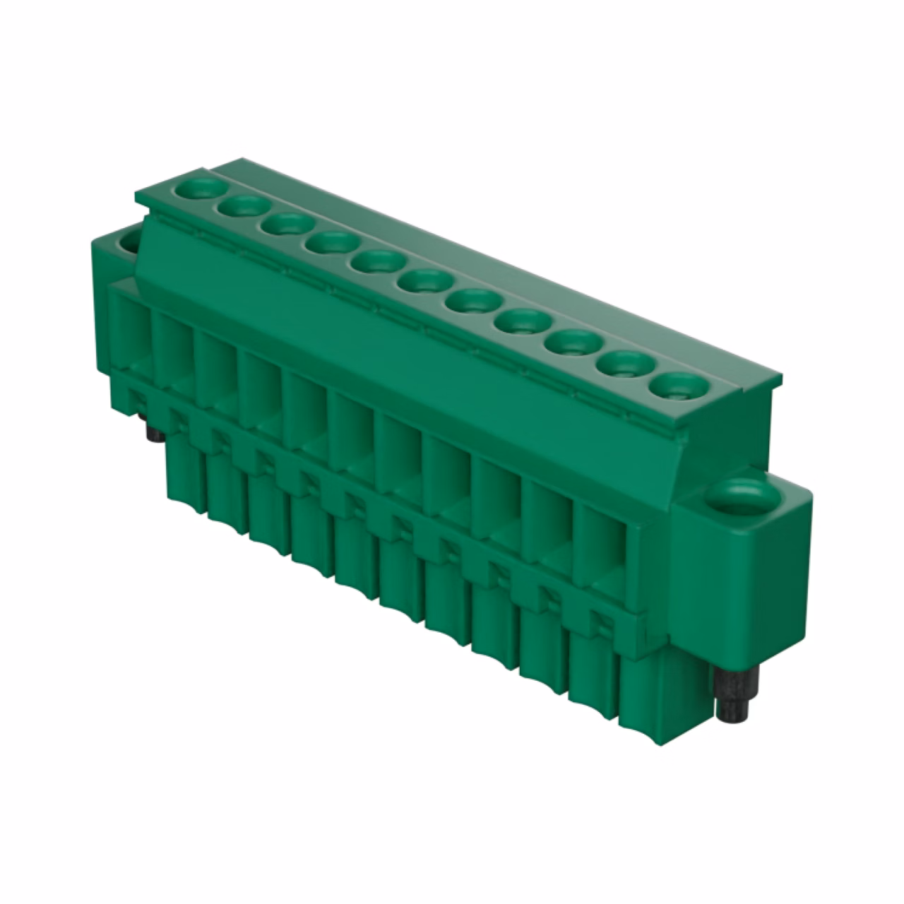 3.50mm Pitch Eurostyle Vertical Plug, with Retention Screws, Rear Wire Entry, Green Housing, 11 Circuits for sale