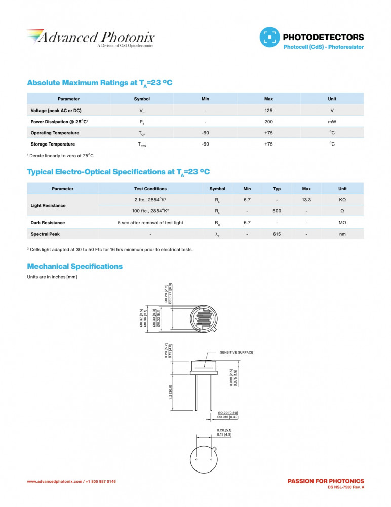 NSL-7530 datasheet page image 2