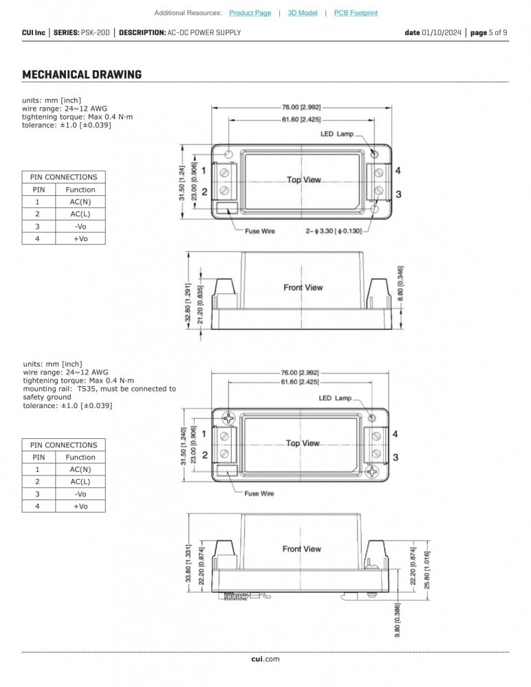 CUI PSK-20D-15 datasheet page 5
