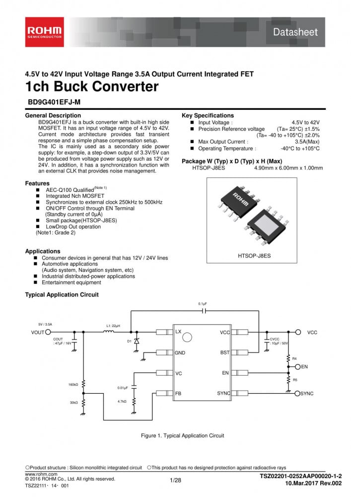 BD9G401EFJ-ME2 technical document page 1