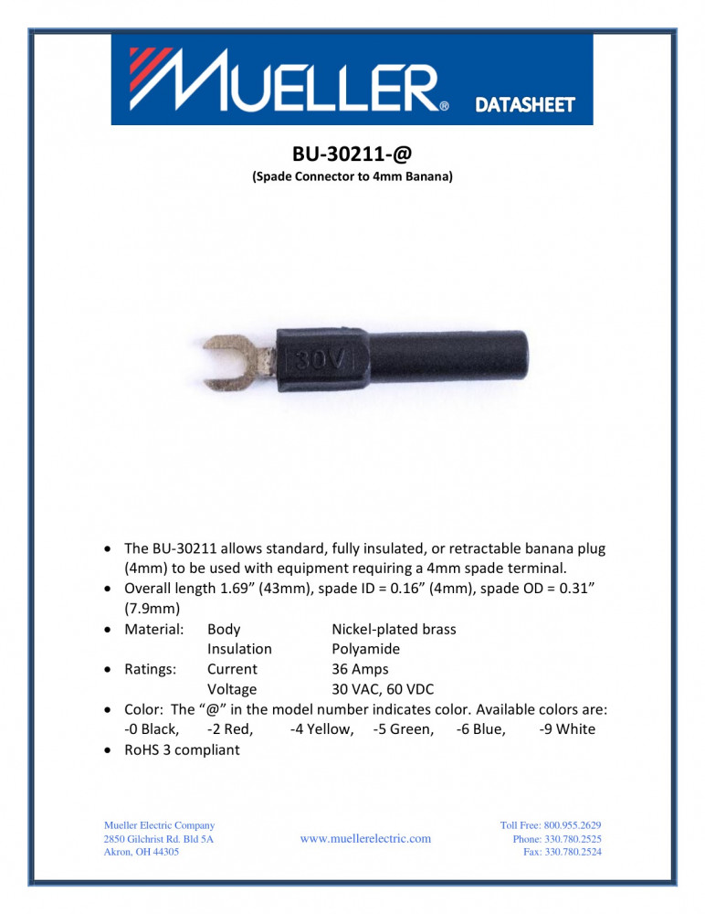 BU-30211 series product document image