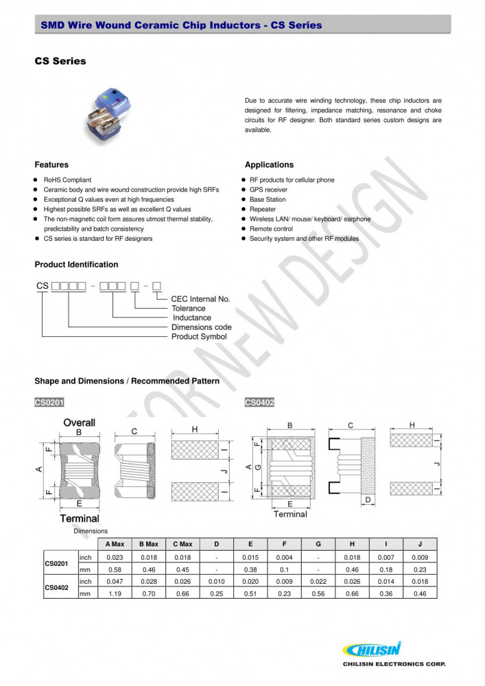 Chilisin CS Series datasheet page 2