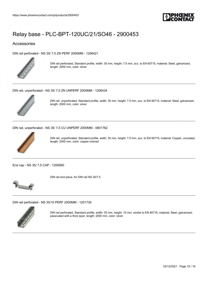 Phoenix Contact 2900453 technical document page 10