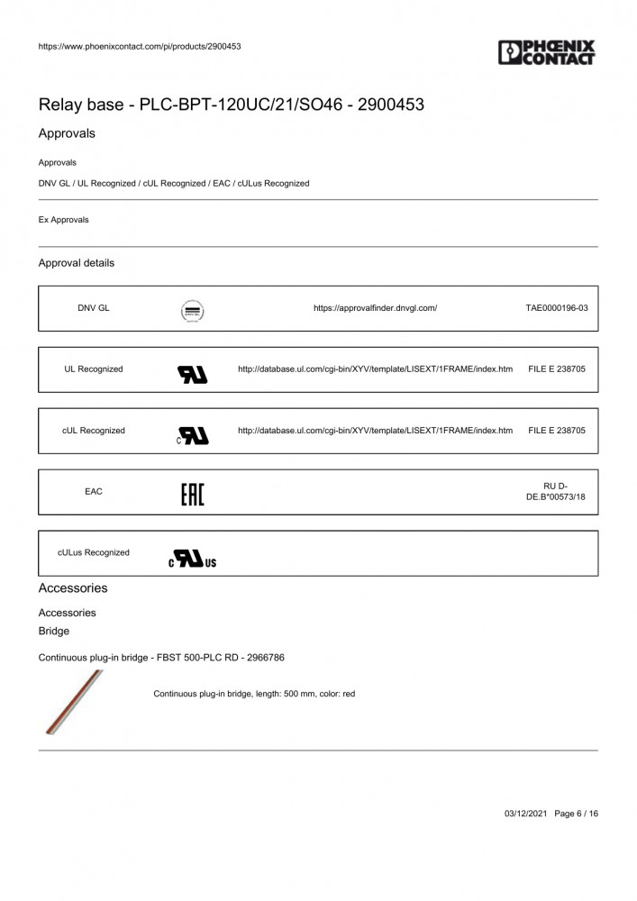 Phoenix Contact 2900453 technical document page 6