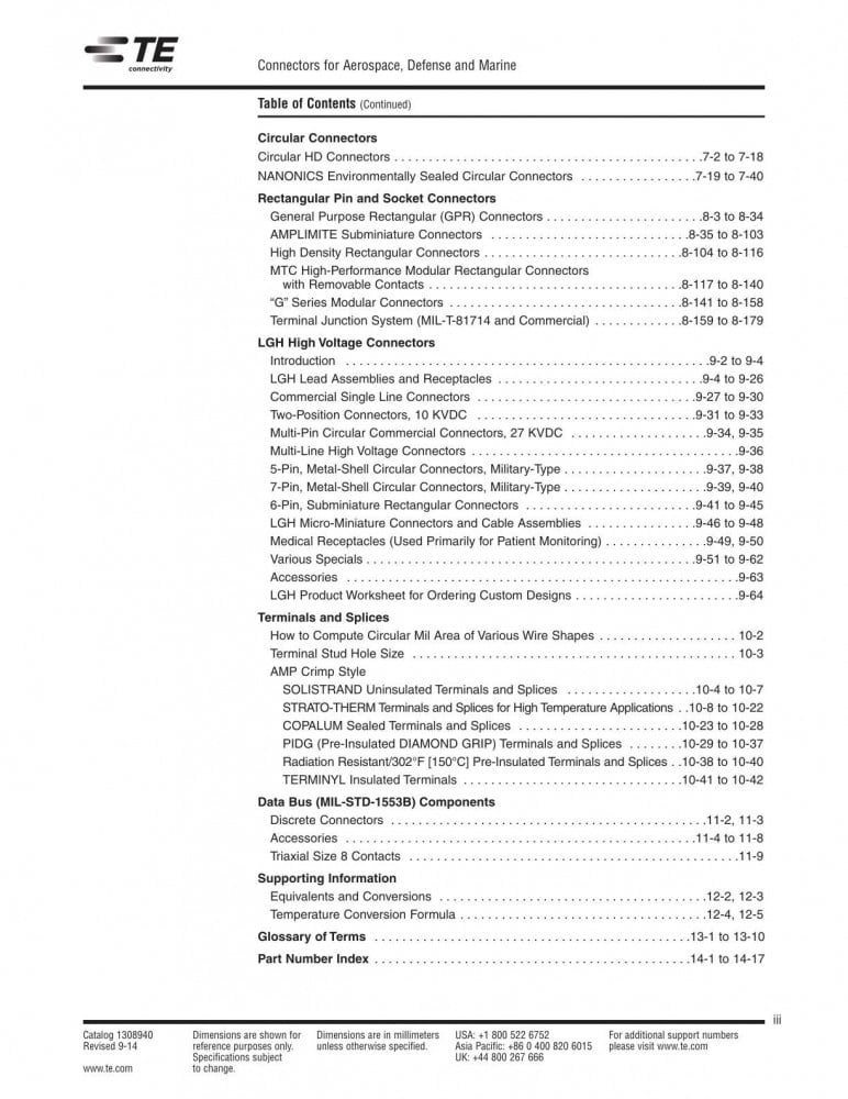 TE Connectivity catalog page 5