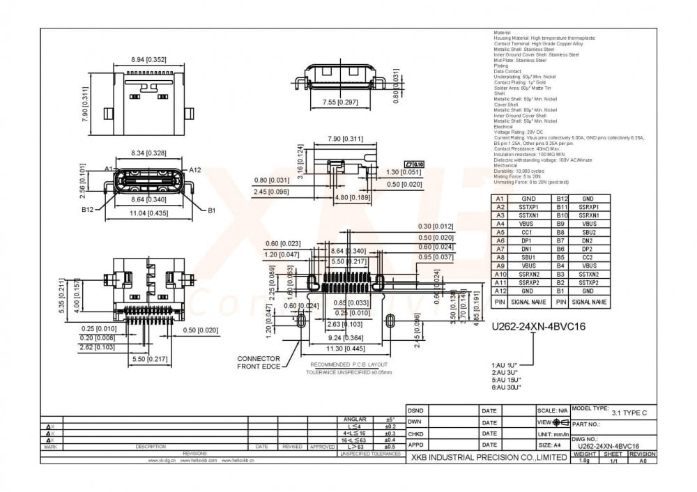 U262-241N-4BVC16 technical drawing page 1