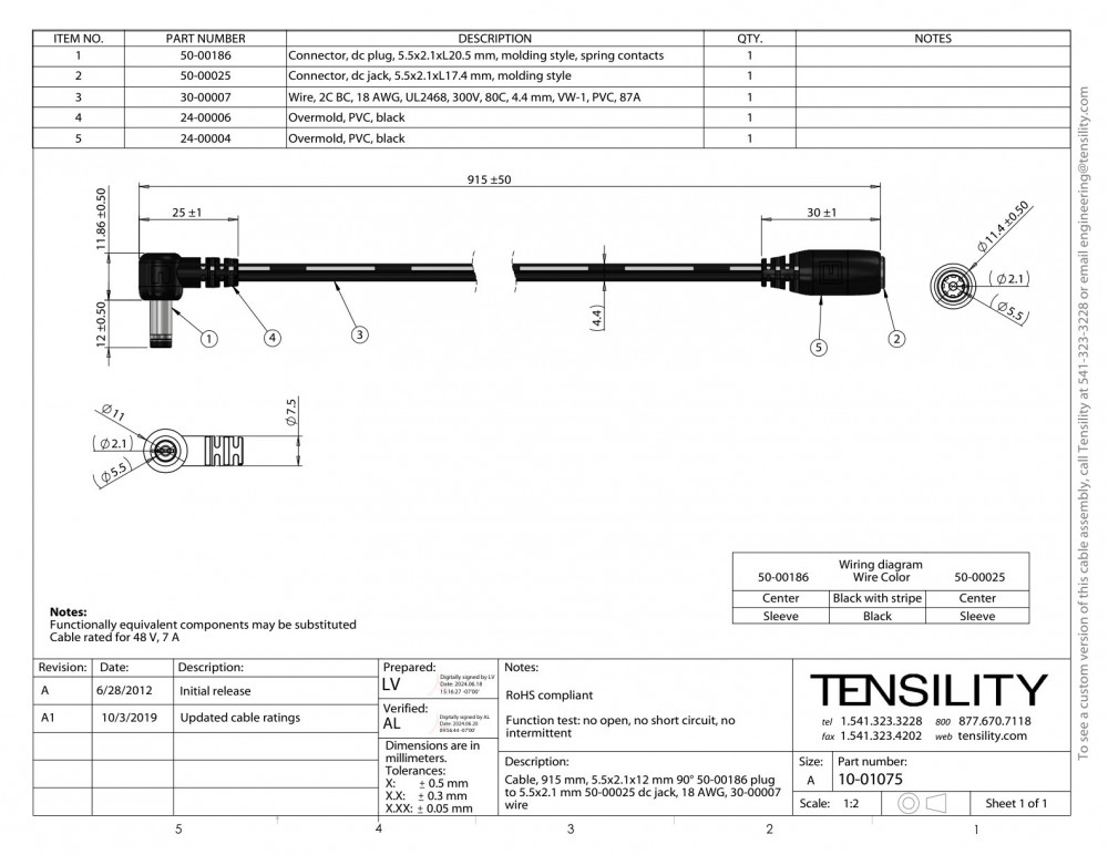 Tensility International 10-01075 product drawing