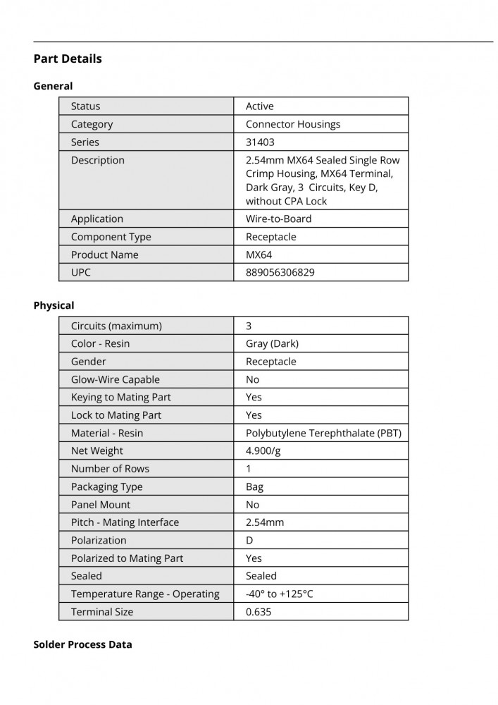 MOLEX 314033000 product document, page 2