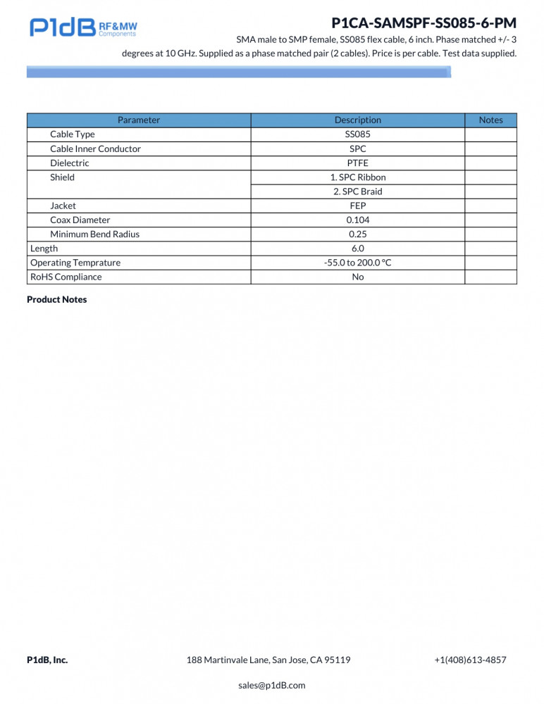 P1CA-SAMSPF-SS085-6-PM technical document page 2