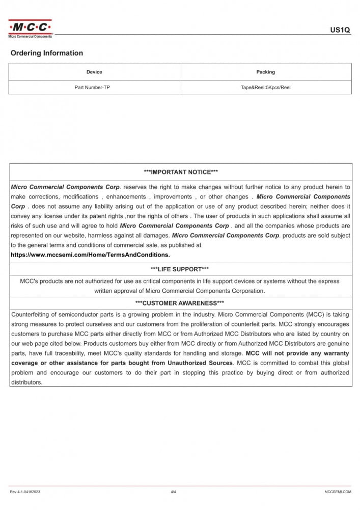 US1Q-TP datasheet page 4