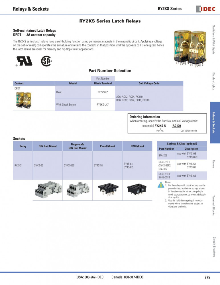 IDEC RY2KS series technical document page 1