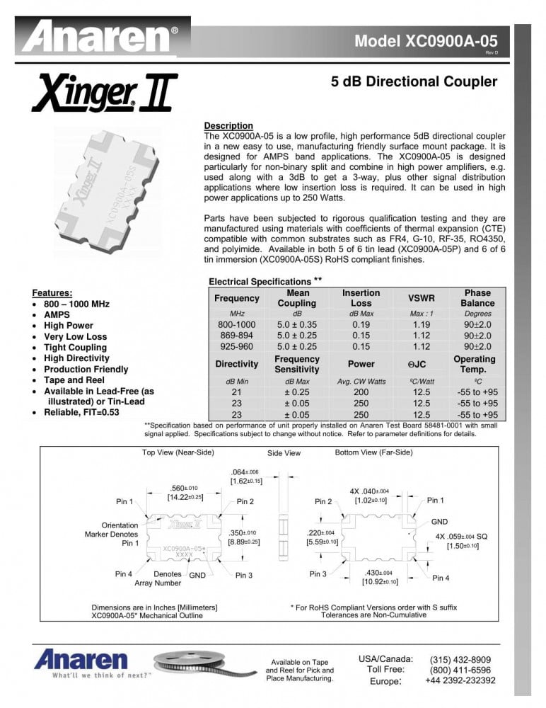 XC0900A-05S datasheet page 1