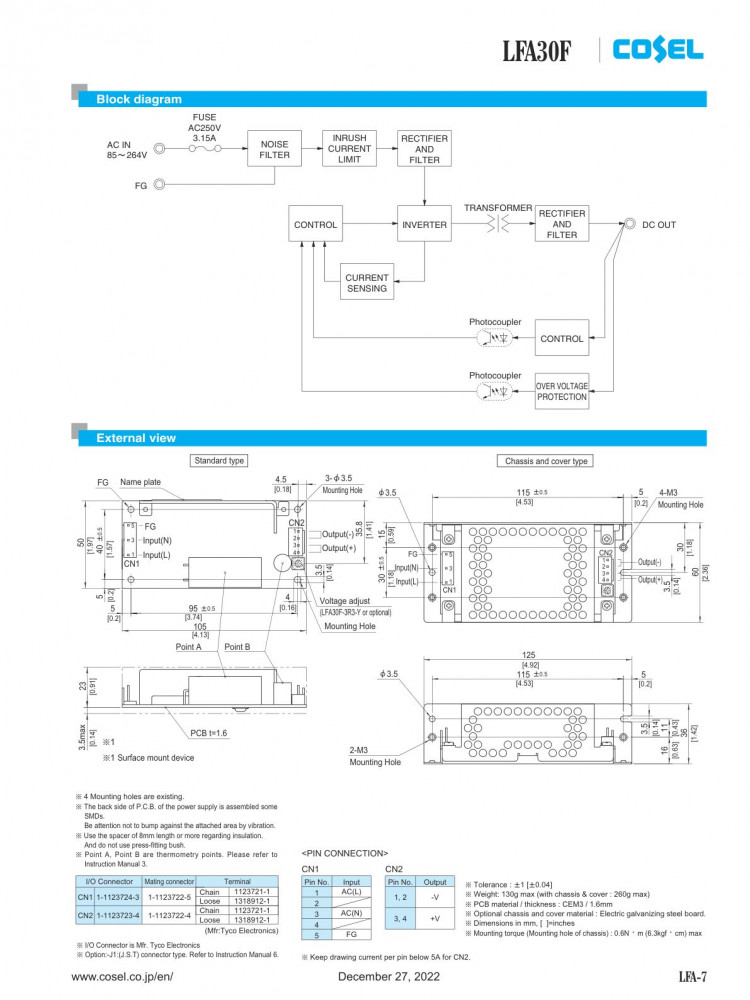 Cosel LFA series datasheet page 7
