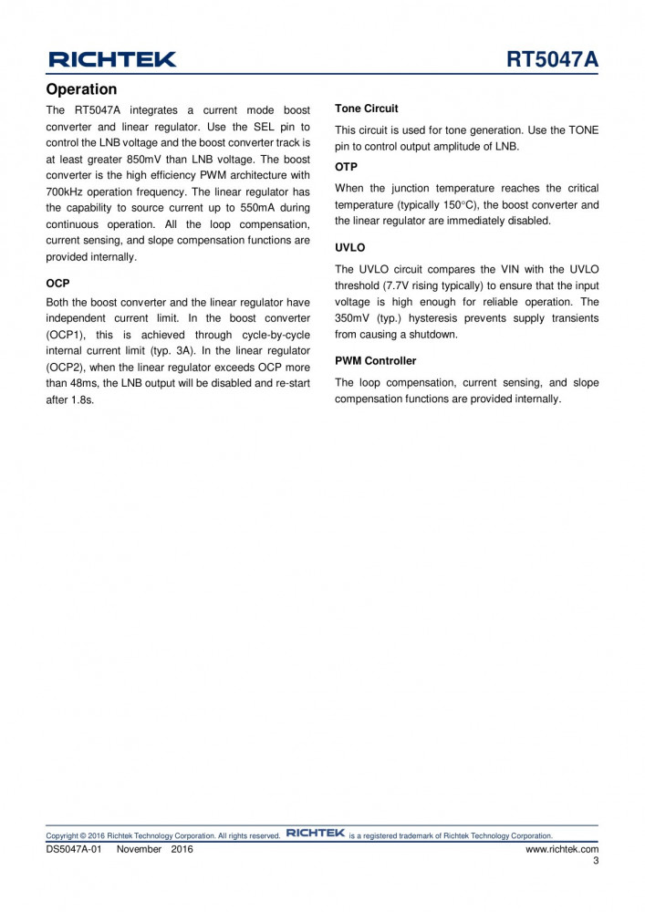 RT5047A datasheet page 3