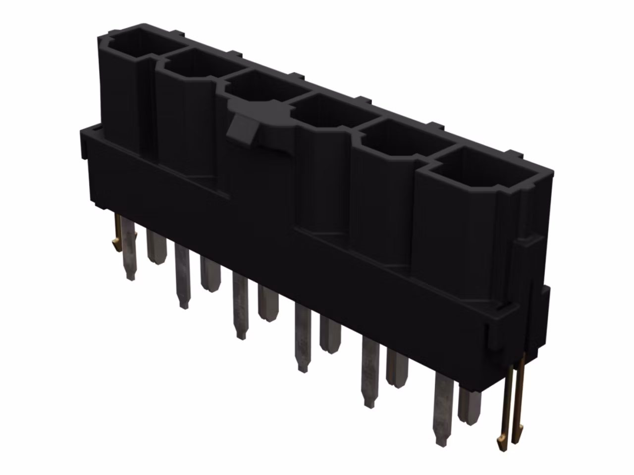 10.00mm Pitch Mini-Fit Sr. Header, Single Row, Vertical, 6.35mm PCB Thickness, Tin (Sn) Plating, 6 Circuits, USE NYE LUBE ON MATING SURFACES for sale