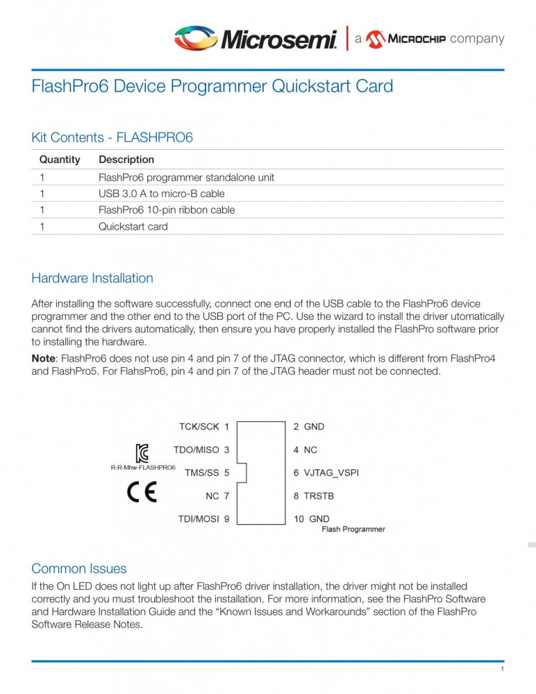 FlashPro6 Quickstart Card page 1