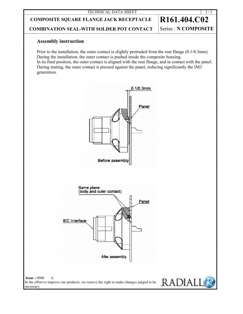 Radiall R161404C02 technical documentation page 3