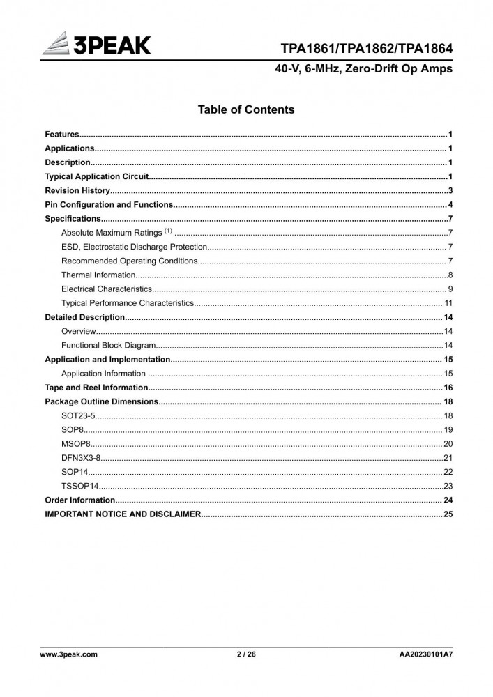 TPA1861-SR datasheet page 2