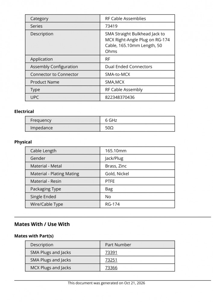 MOLEX 734192870 technical document image 2