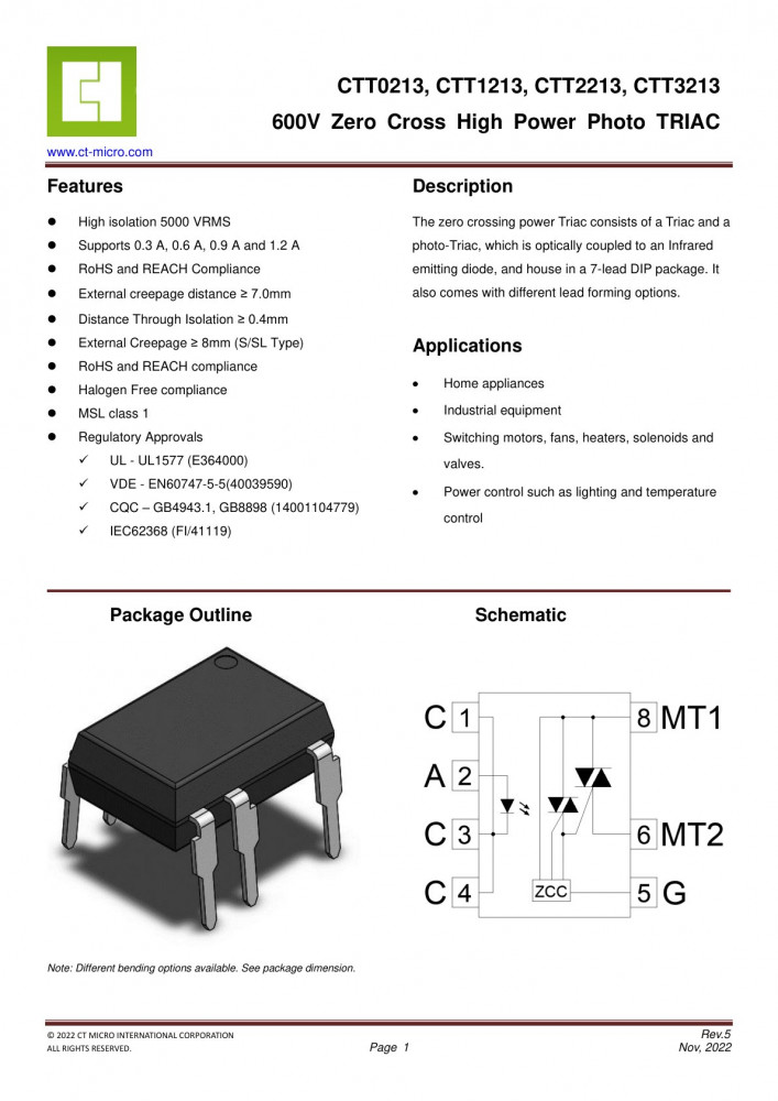 CTT3213 datasheet page 1