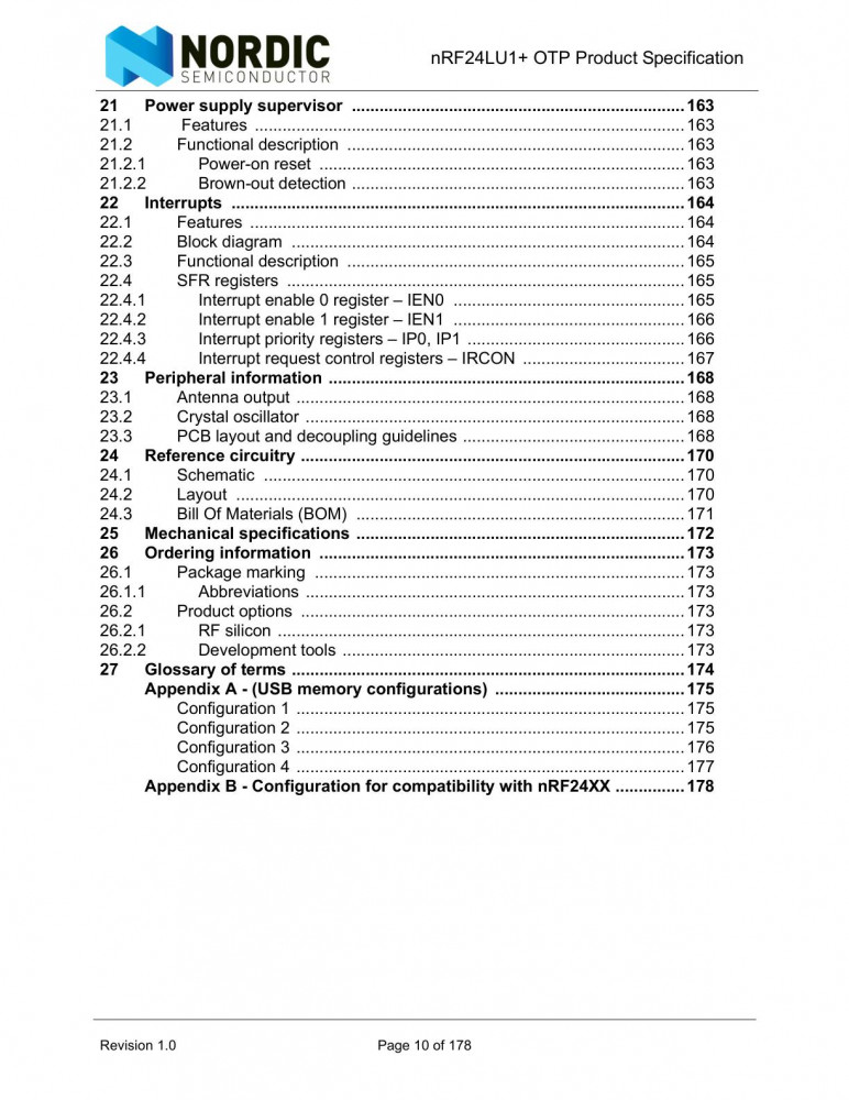 nRF24LU1+ OTP datasheet page 10
