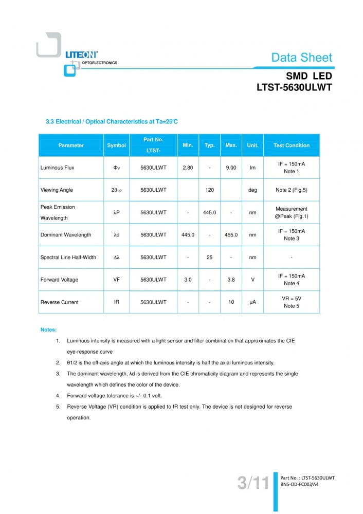 LTST-5630ULWT datasheet page 4