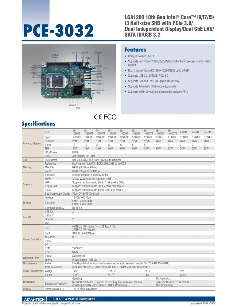 PCE-3032 technical document, page 1