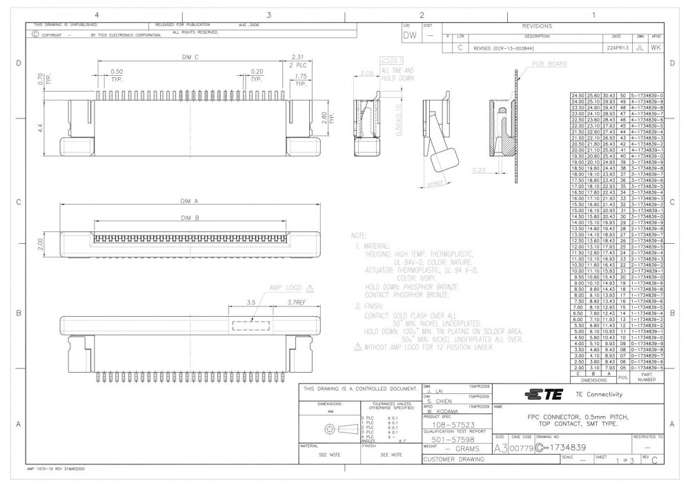 TE Connectivity 1734839-6 document page 1