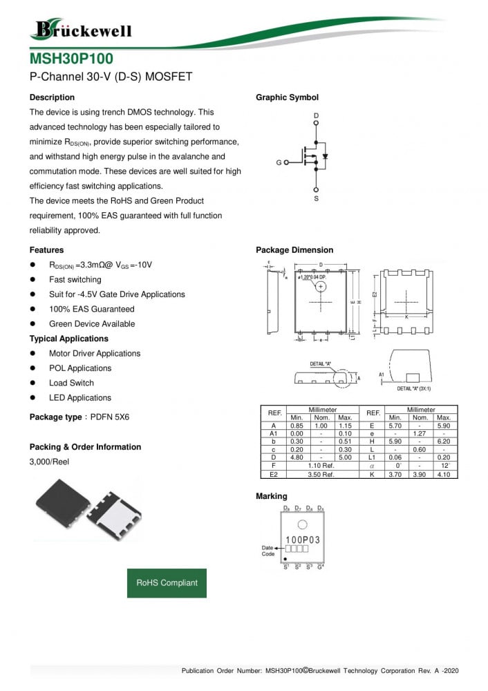 MSH30P100 datasheet page 1