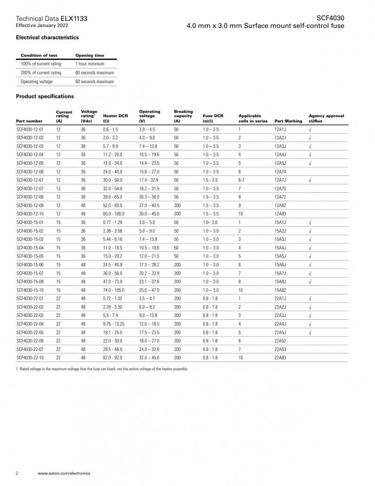 SCF4030 datasheet page 2
