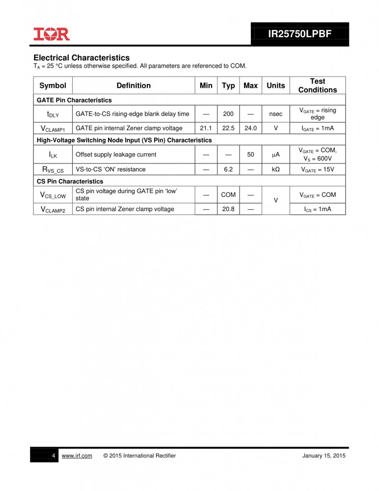 IR25750L datasheet page 4