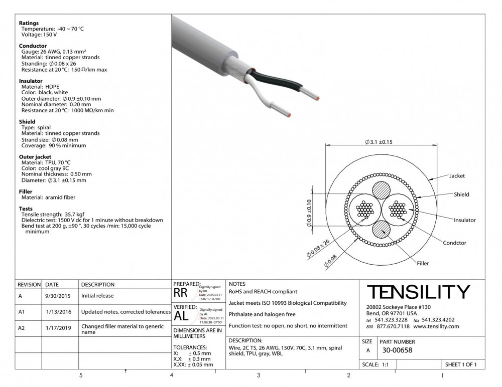 30-00658 cable specification drawing