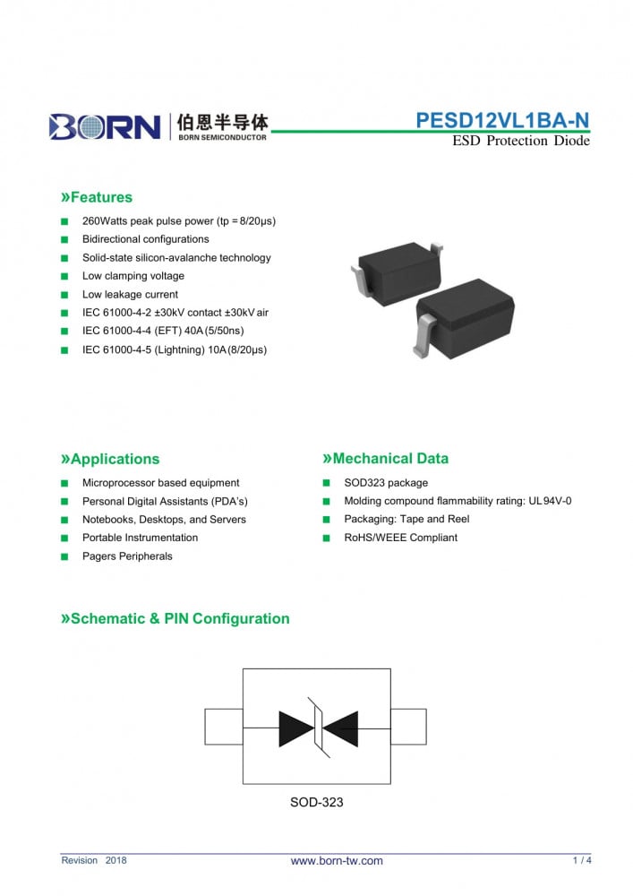 PESD12VL1BA-N datasheet page 1