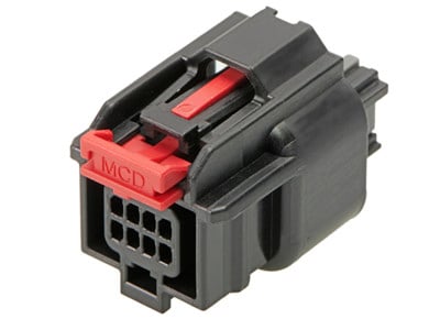 Mini50 Sealed Receptacle Housing, Dual Row, without CPA, 8 Circuits, Polarization Option B, Light Gray